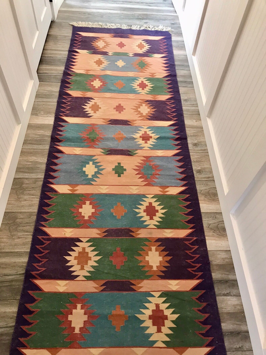 Tribal Hand-woven 12-foot Runner / Wall Display Southwestern Rug /aztec ...