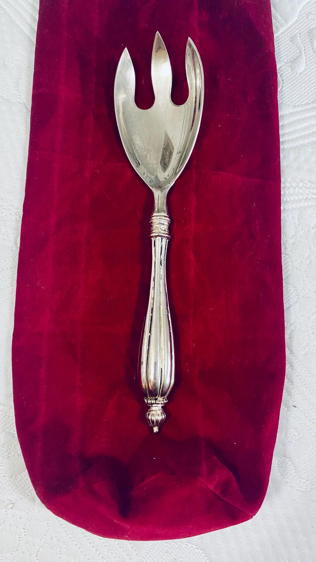 1980's 'godinger' Silver Plate Large Ornate Server Spoon/form ...