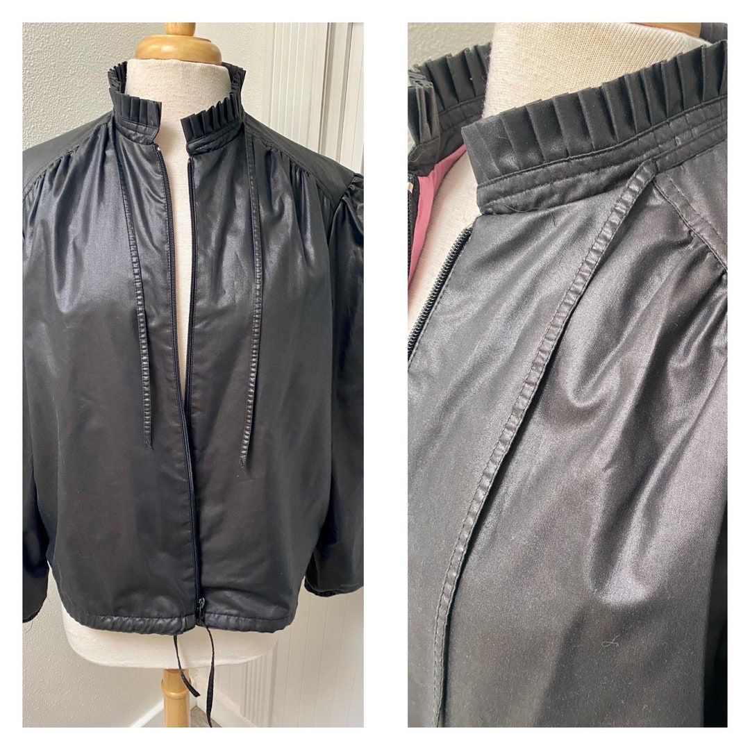 1970's 'clique' by John Heckler Black Windbreaker With High Pleated ...