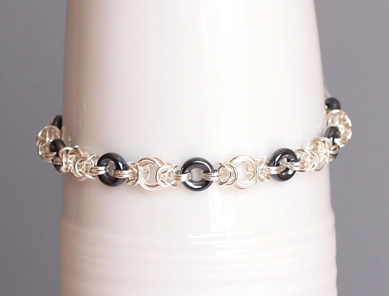 Beaded Mobius Knot and Byzantine Chainmaille Bracelet | Etsy