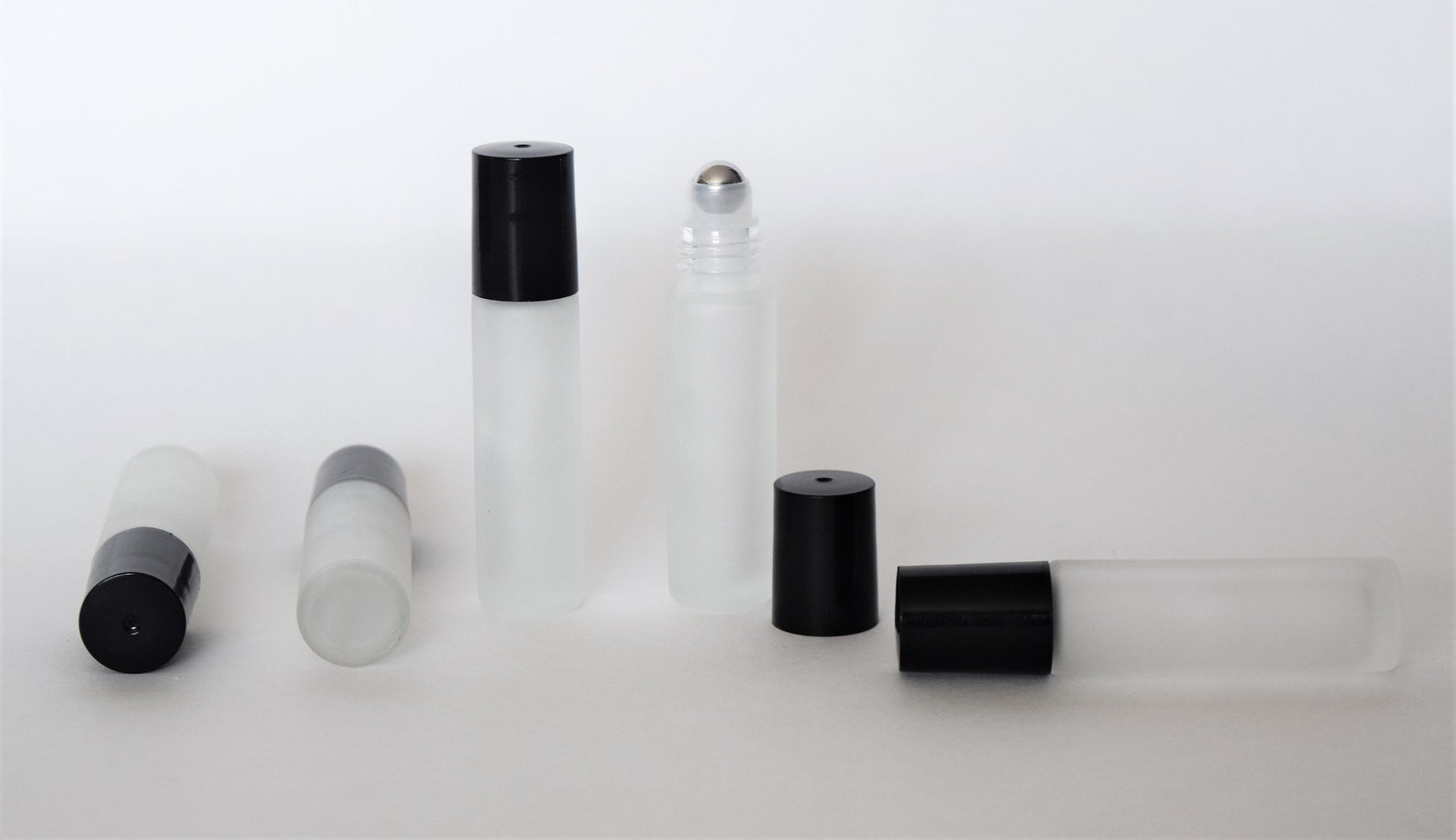 Clear Frosted Glass Roller Bottles With Metal Inserts 10 Ml - Etsy