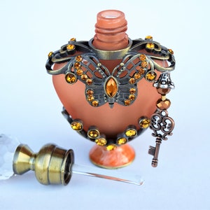 Amber Heart, Key Charmed, Empty Perfume Bottle - Etsy