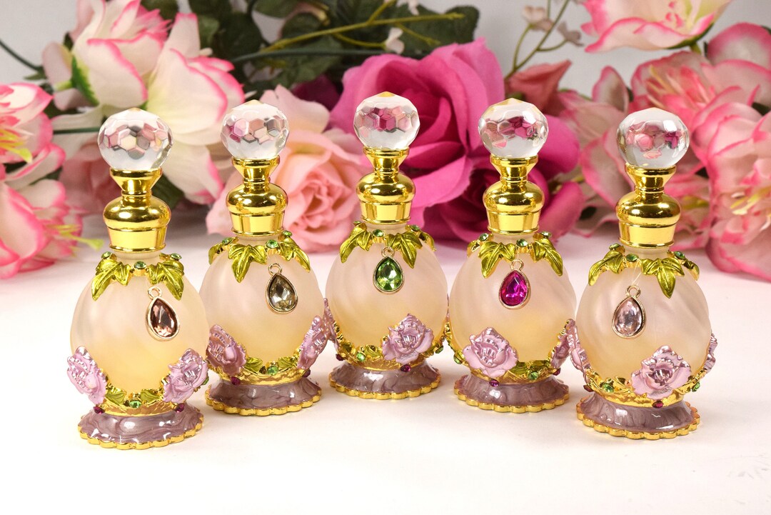 Pink Peony, Rhinestone Crystal Pendant Charmed, Empty Perfume Bottle ...