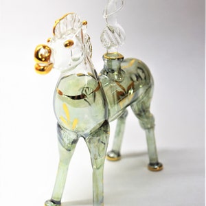 Horse Perfume Bottle, Handblown Glass With 14k Gold Trim - Etsy