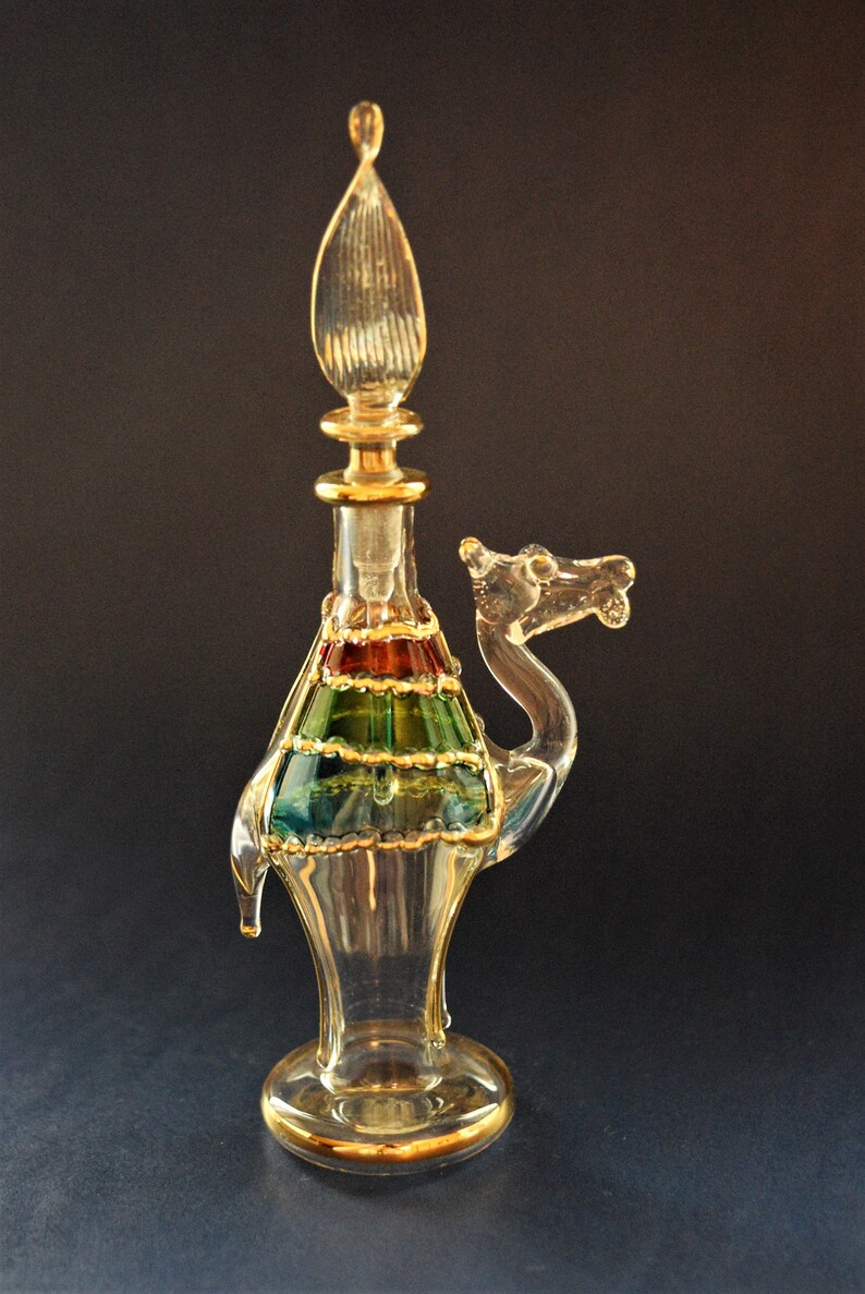 Camel Perfume Bottle Egyptian Hand-blown Glass with 14 k Gold | Etsy