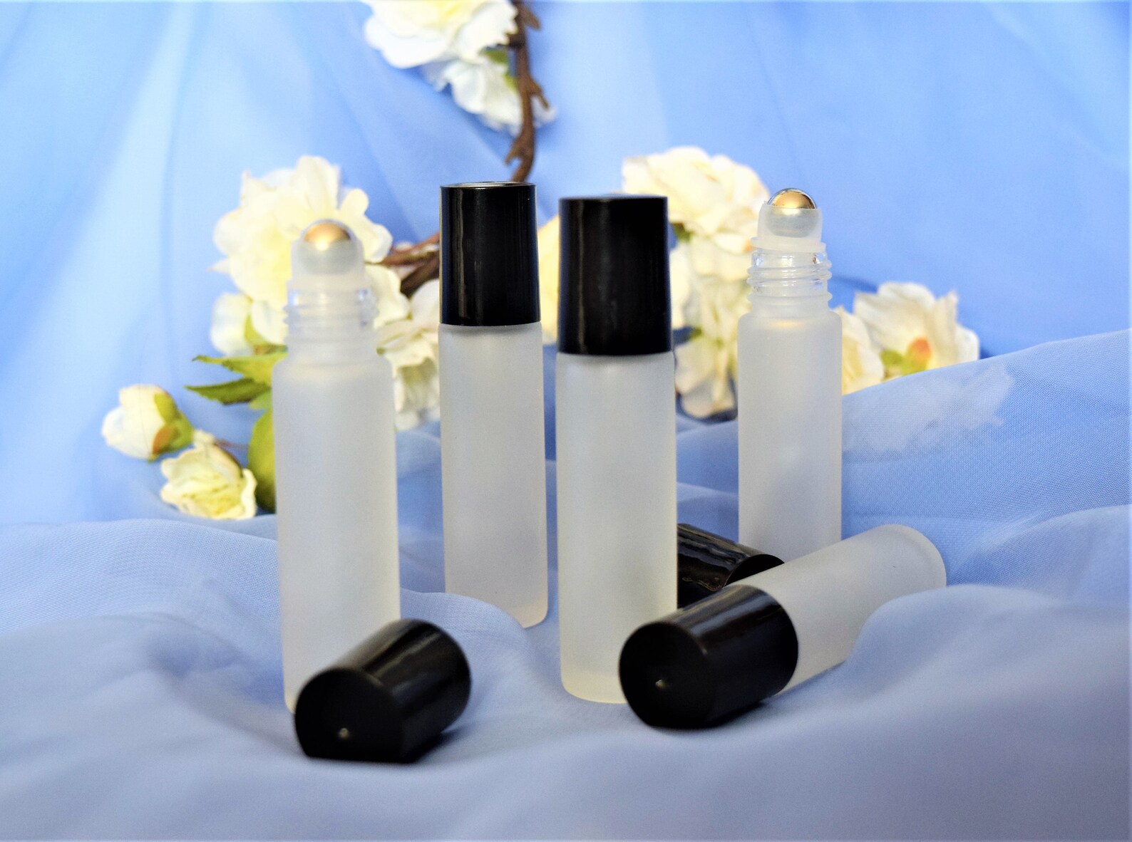 Clear Frosted Glass Roller Bottles With Metal Inserts 10 Ml - Etsy