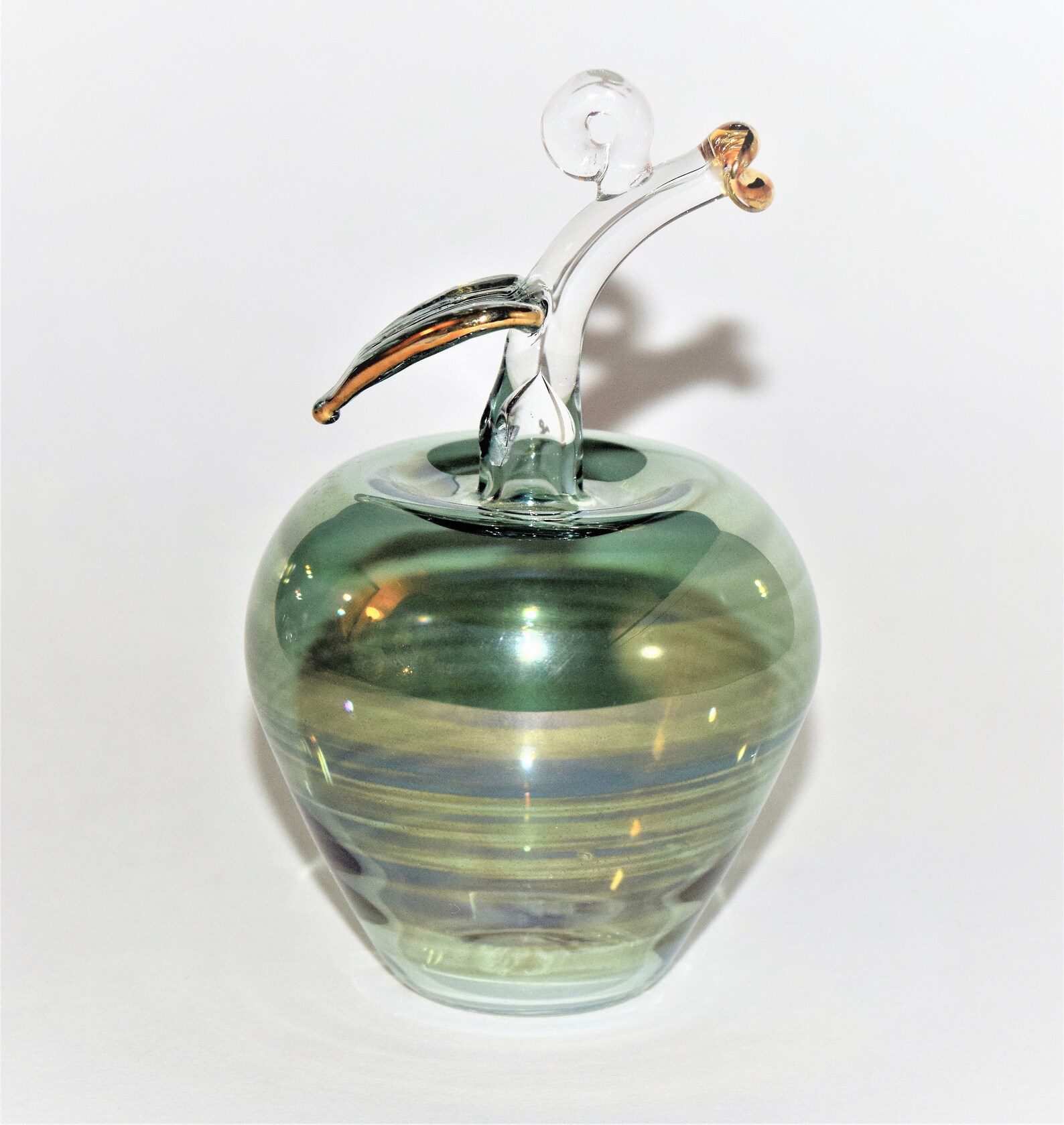 Apple Hand-blown Glass Christmas Tree Ornament With 14 K Gold - Etsy