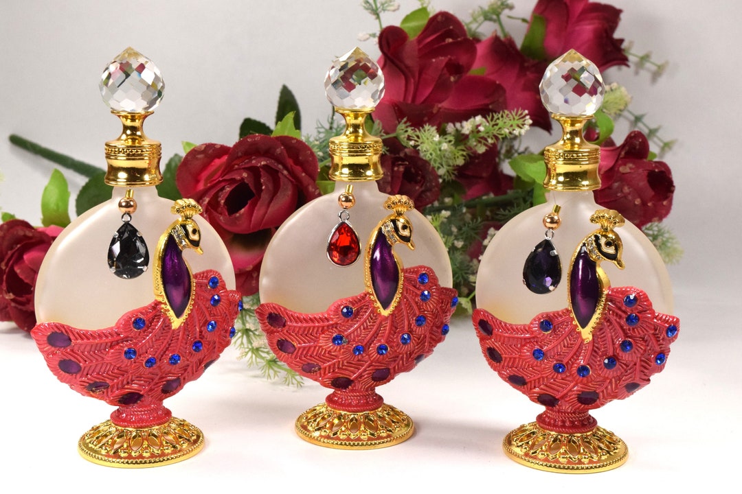 Red Peacock, Tear-drop Glass Pendant Charmed, Perfume Bottle, 30 Ml - Etsy