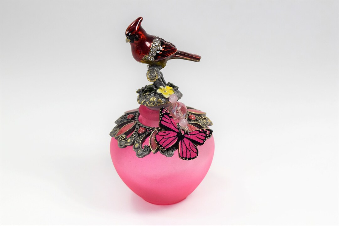Red Cardinal Butterfly Charmed Empty Mood Perfume Bottle - Etsy