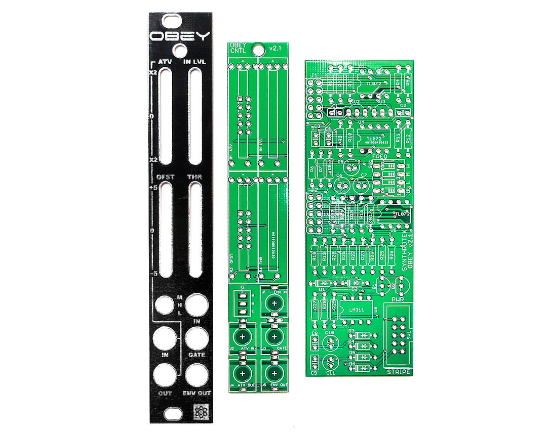 Synthrotek OBEY Pcbs and Panel - Envelope Follower Eurorack Module PCB ...