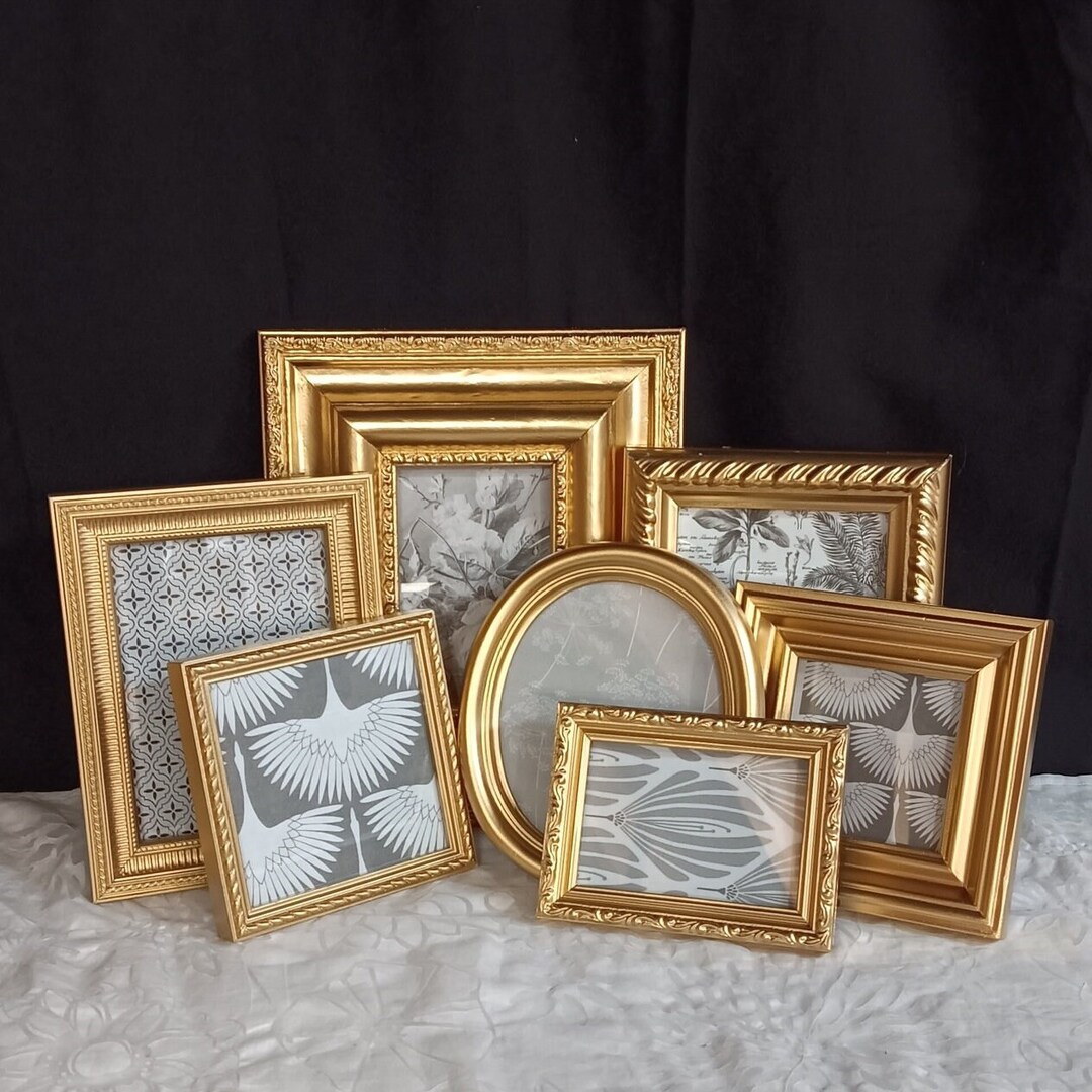 Ophira Frames Vintage Gold Picture Frames Set 7 Photo Display Gallery Wall - Etsy