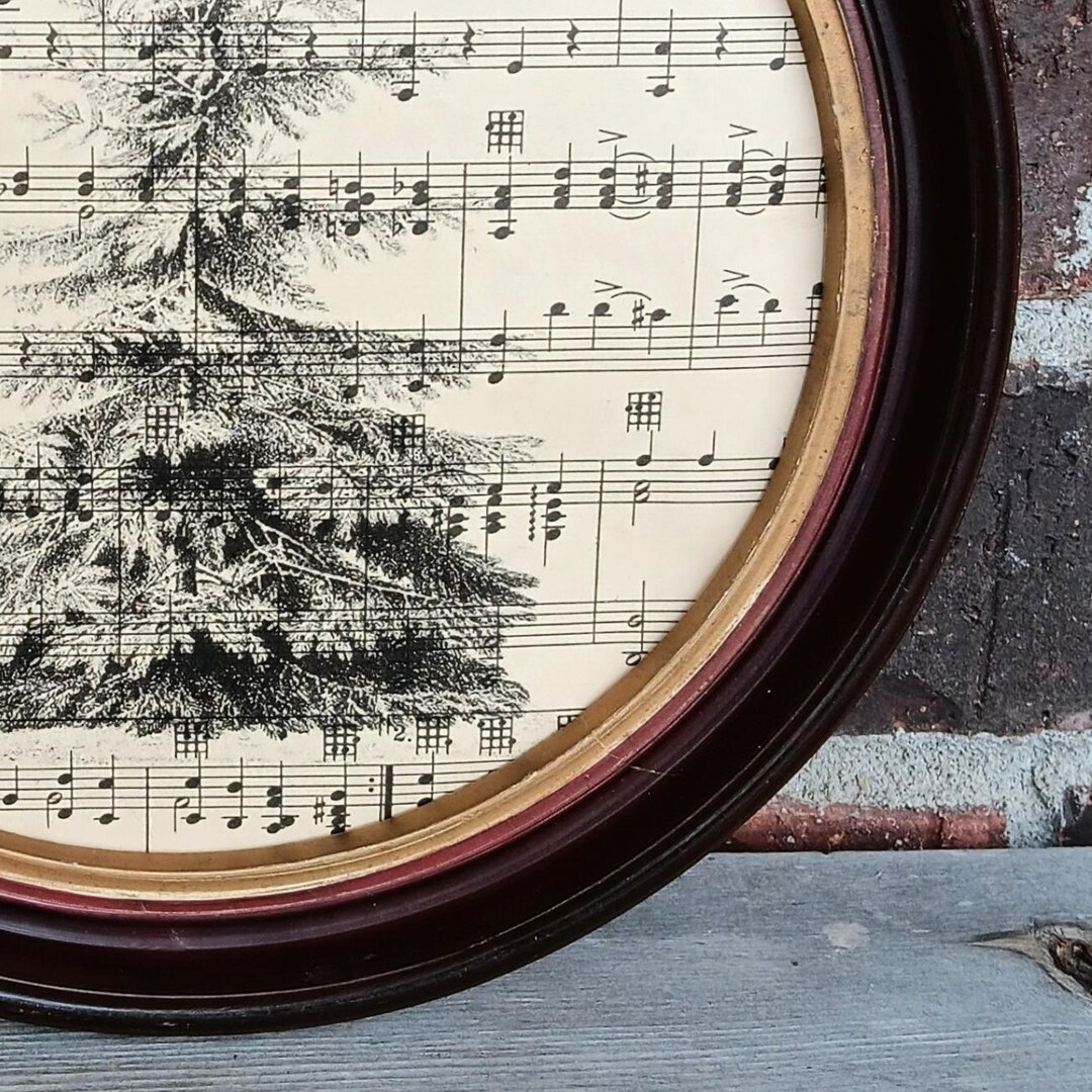 Vintage Round Wood Frame, 9 Inch Circle Frame With Gold, Wall Decor - Etsy