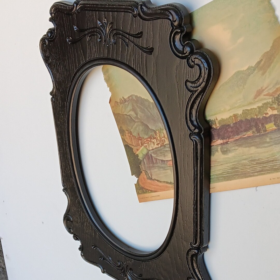 Vintage Oval Victorian Frame Black Wall Frame - Etsy