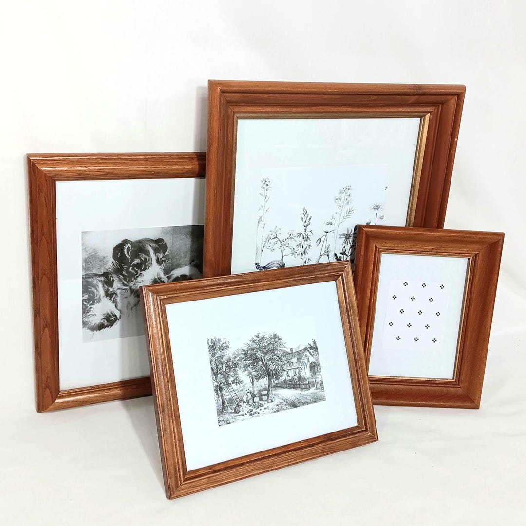 Vintage Wooden Frames, Wall Decor Frame Set, Gallery Wall Set, Wood ...