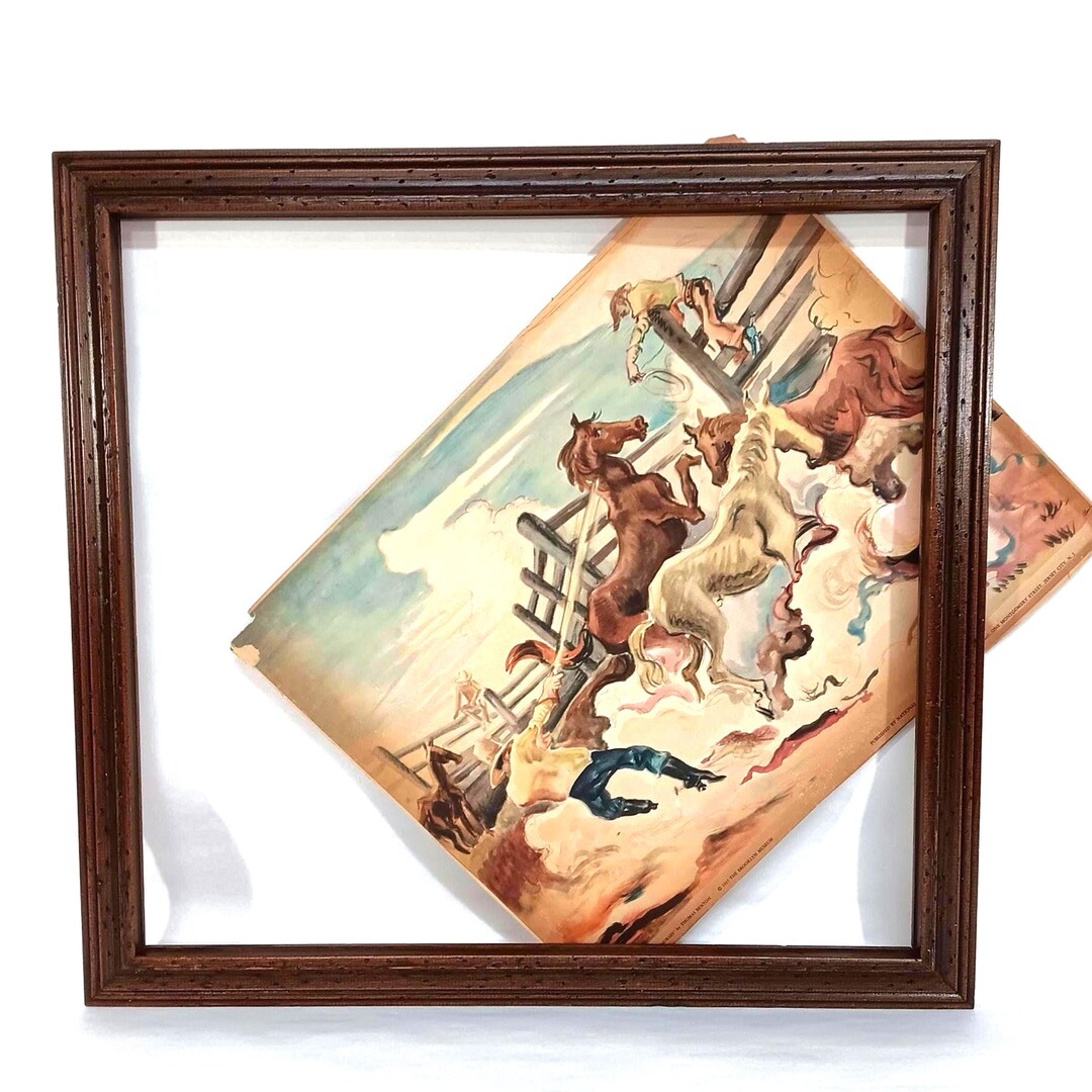 Vintage Dark Wood Frame, Narrow Wormwood Picture Frame Wall Decor - Etsy
