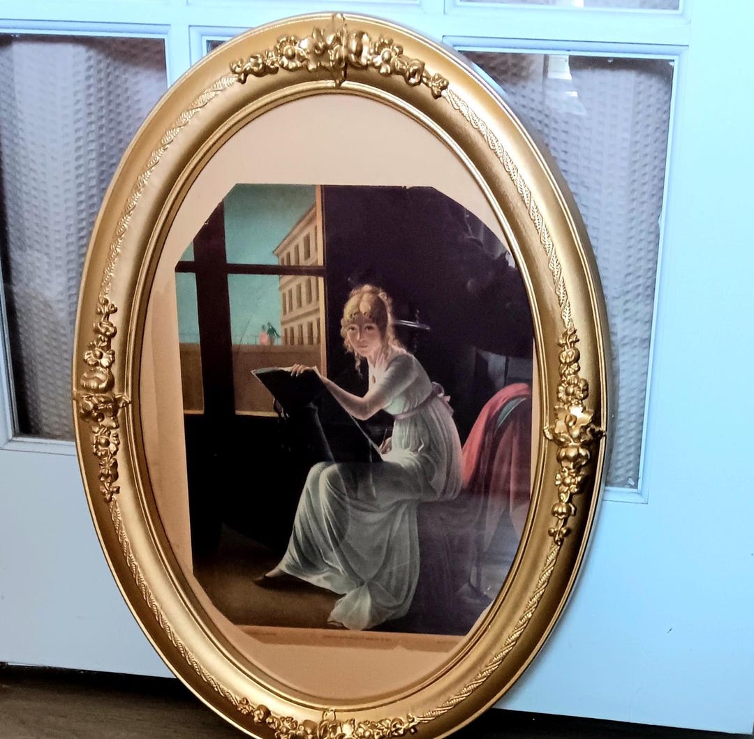 Oval Frame Vintage Large Oval Picture Frame Gold Wall Gallery Frame - Etsy