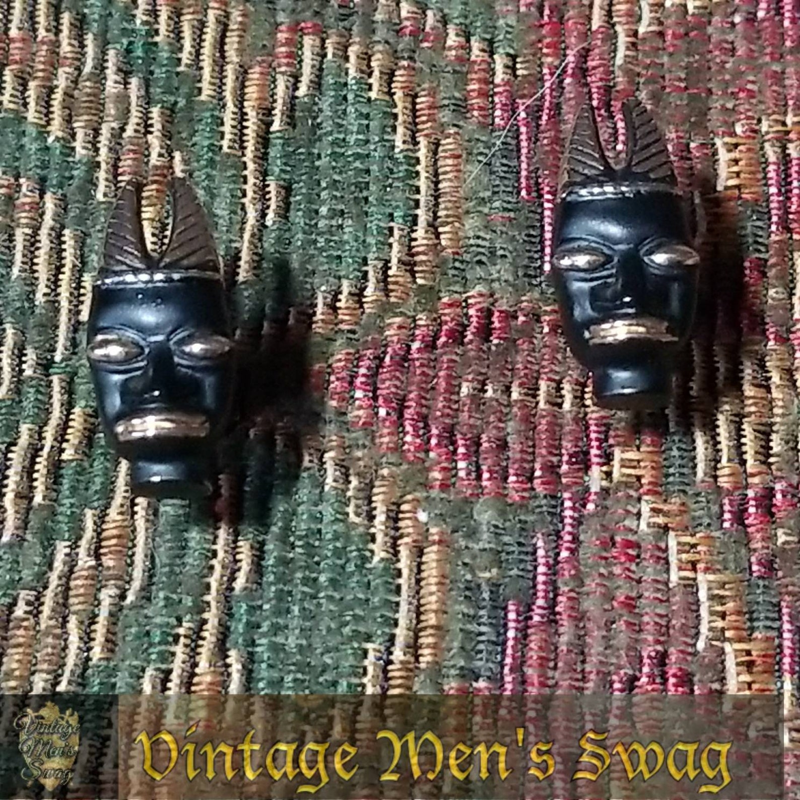 Vintage Cufflinks African Mask Ubangi Swank "africana" by Vintage Men's ...