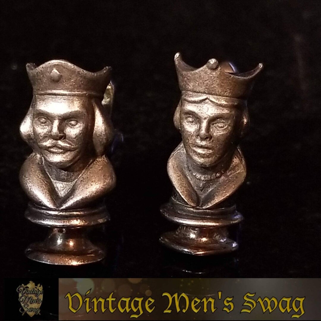Vintage Cufflinks Swank Chess King and Queen Figural Cufflinks Offered ...