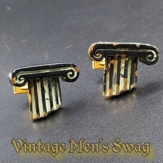 Vintage roman column architectural cufflinks by Kent… - Gem