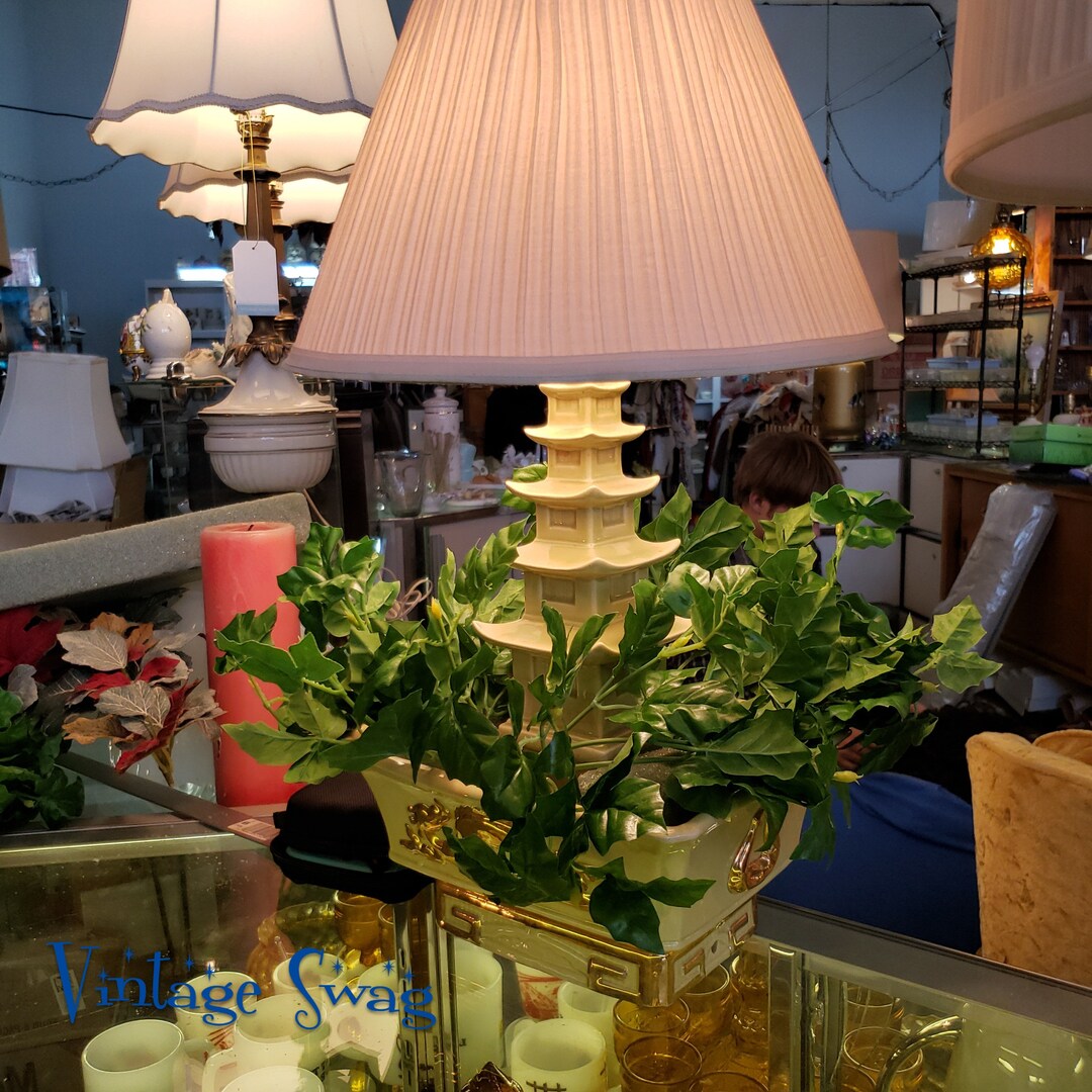 Vintage Kitsch Ceramic Planter Chinese Pagoda Lamp Offerd by - Etsy