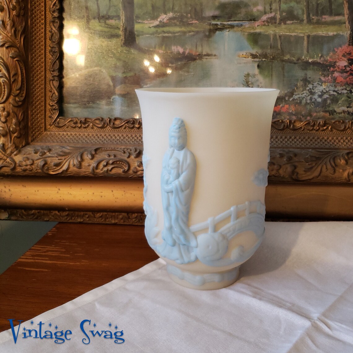 Fenton Hand Painted Signed Empress Mandarin Vase Offered by Vintage Men ...