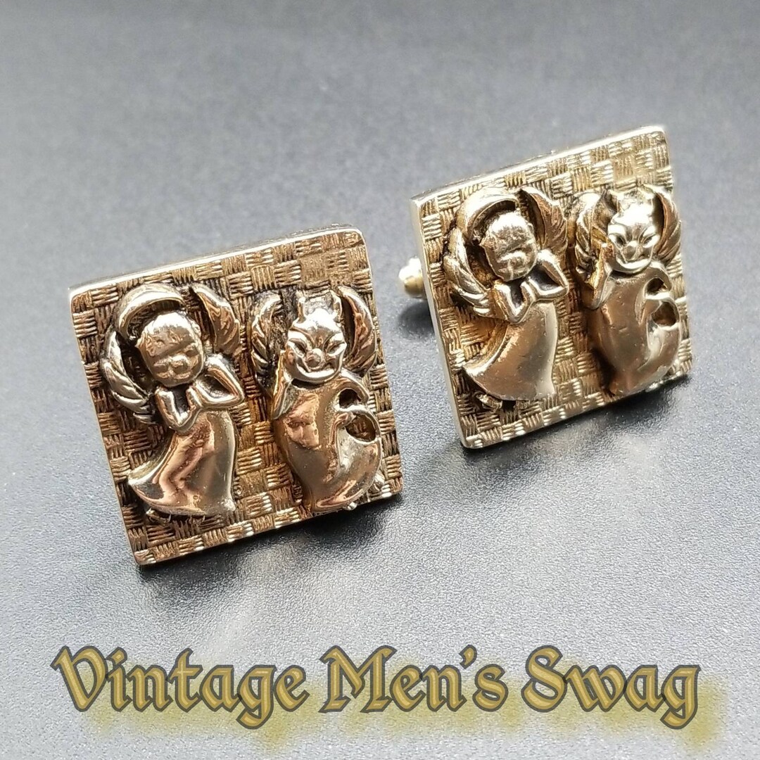 Vintage Angel and Devil Cufflinks Offered by Vintage Mens - Etsy