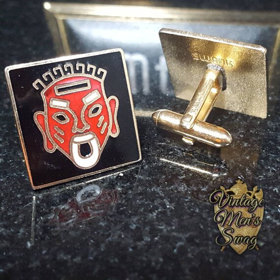 Vintage cufflinks tribal Swank Designer's Collection … - Gem