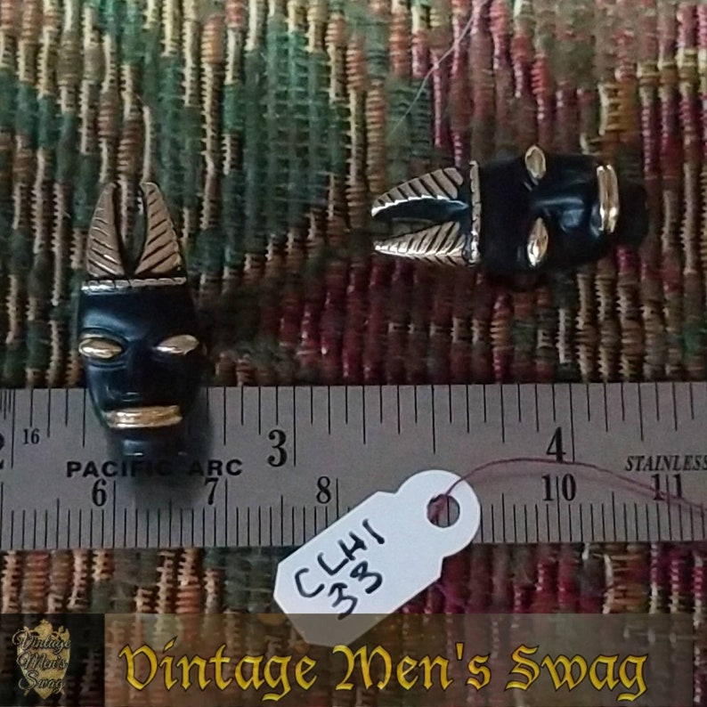 Vintage Cufflinks African Mask Ubangi Swank "africana" by Vintage Men's ...