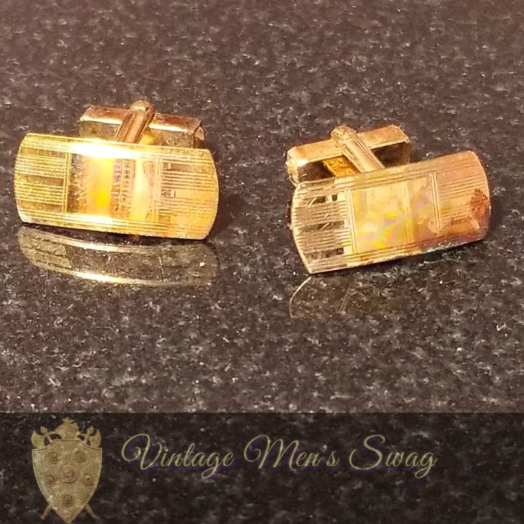 Vintage Cufflinks 12k GF gold Filled by Anson Engravable 1940s Offered ...