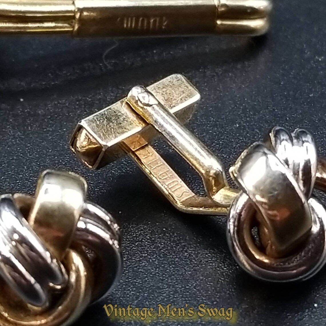 Vintage Cufflinks 1940s Beau Knot Tie Clip Bar Clasp by Swank - Etsy
