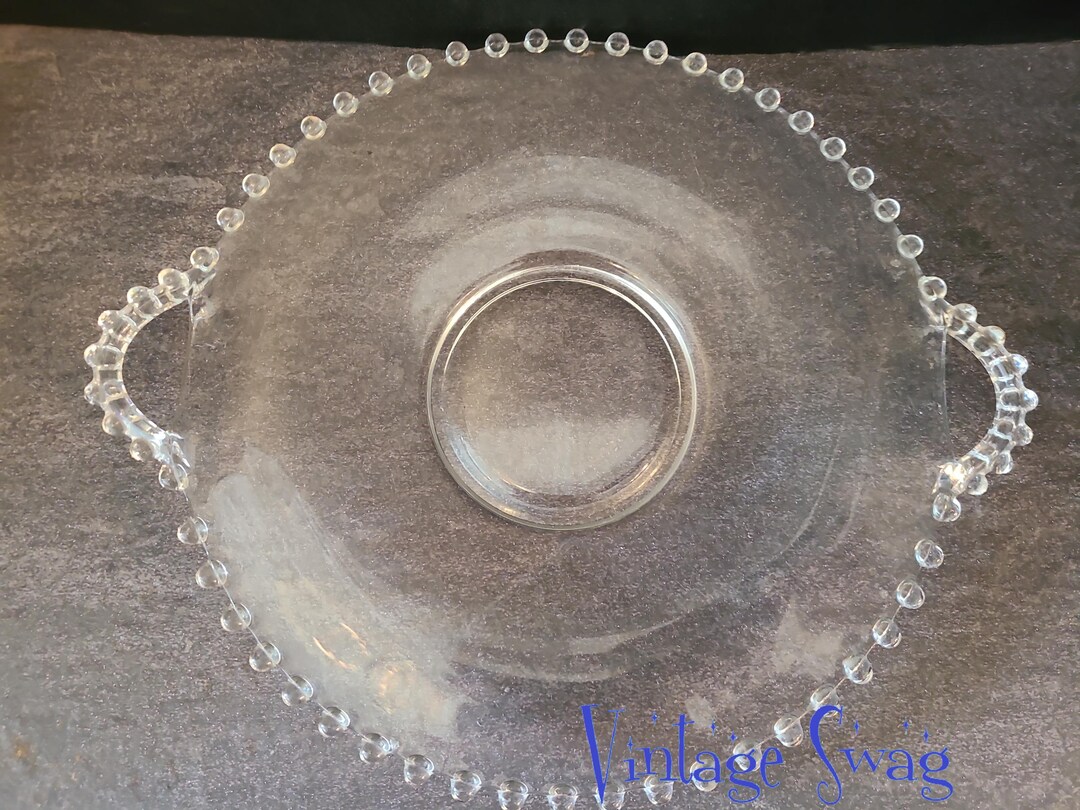 Vintage Imperial "candlewick" 10" Handled Plate Platter or Cake Plate ...