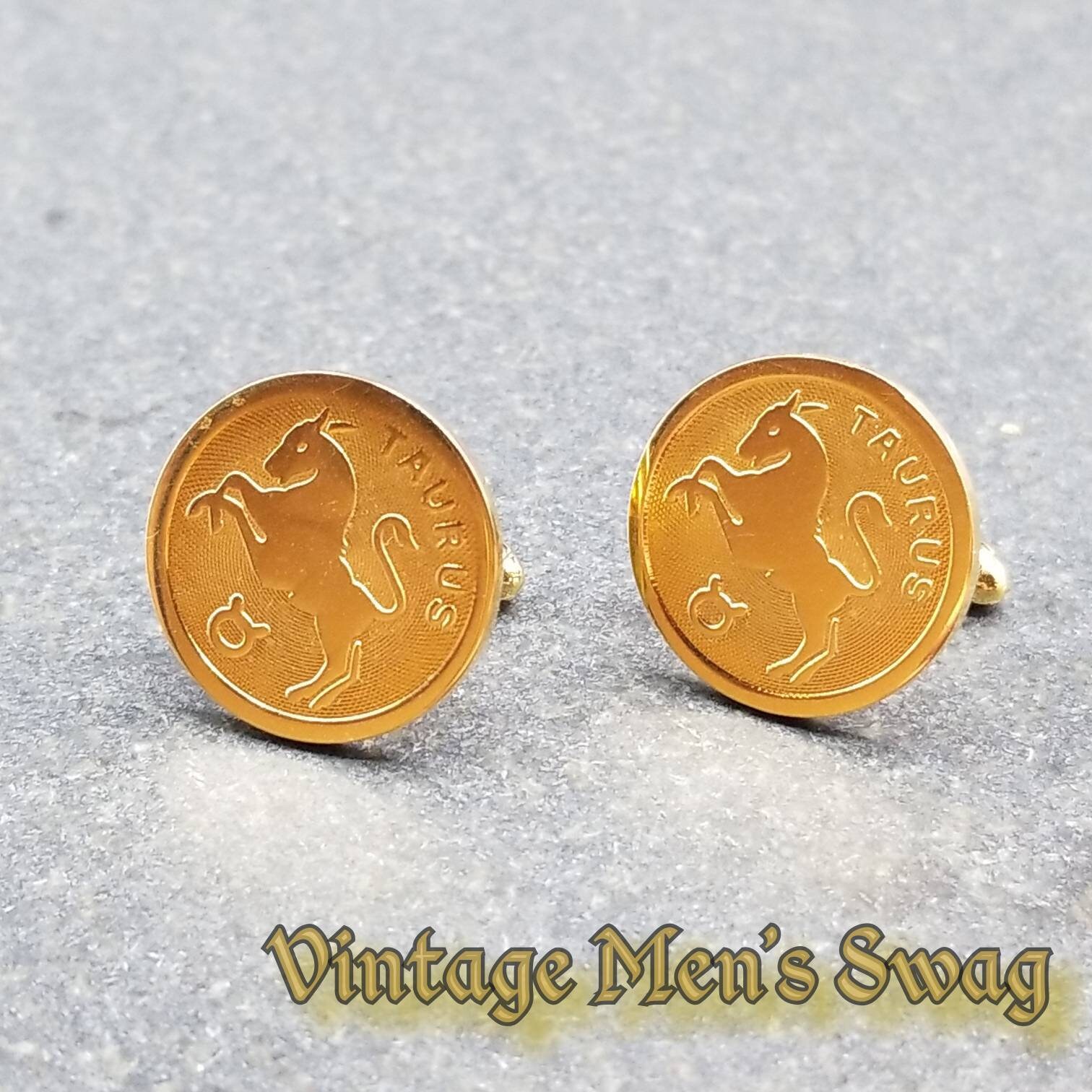 Vintage Cufflinks Tarus the Bull Zodiac by Dante Offered by Vintage Men ...