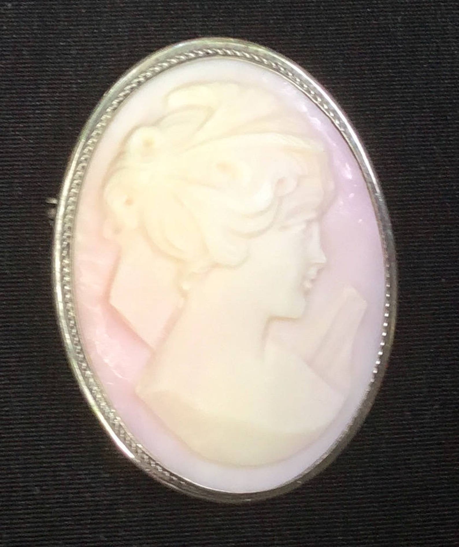 Vintage Sterling Silver Frame Cameo Pin / Pendant. - Etsy