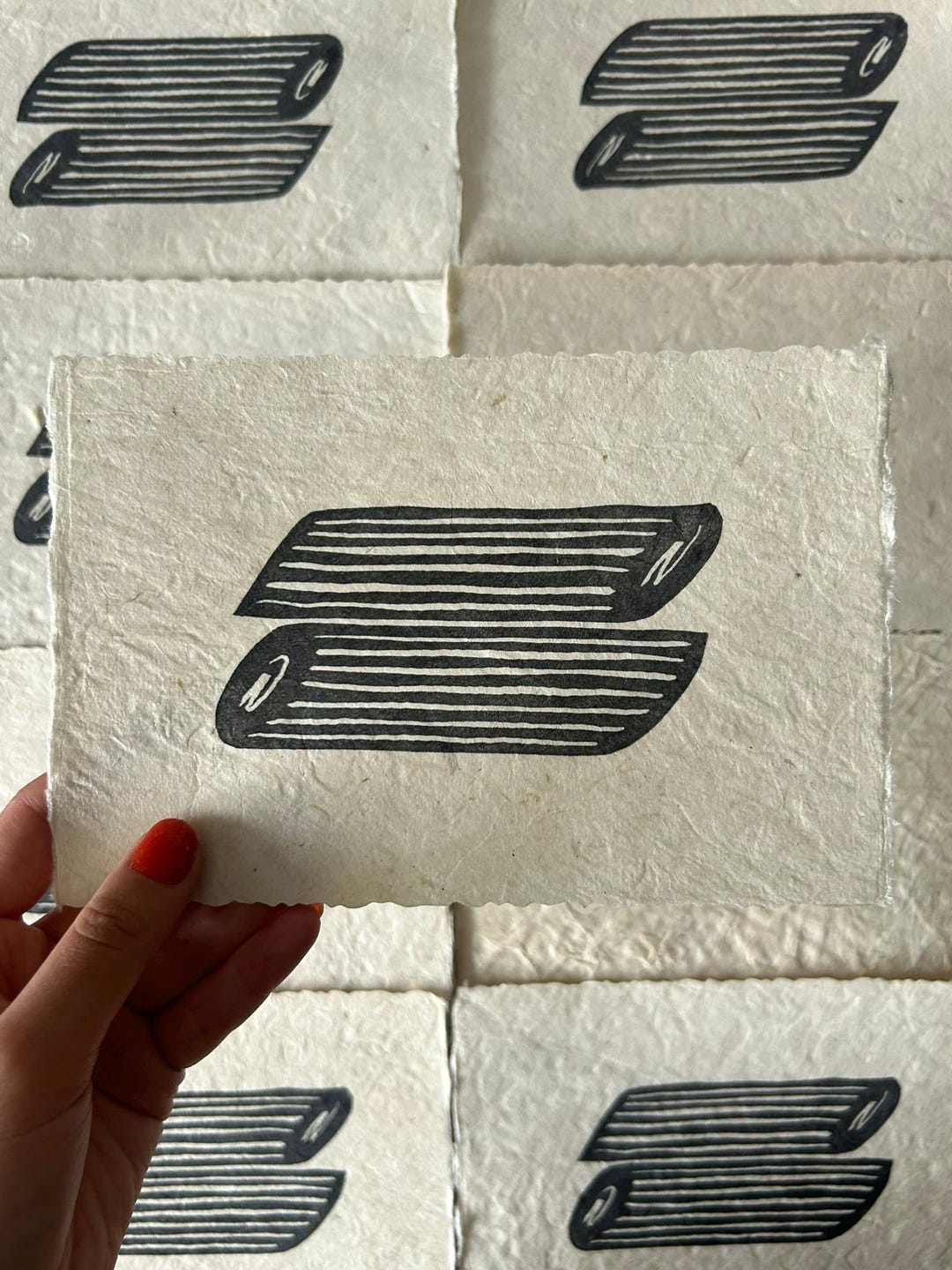 Penne Pasta Block Print, Handmade Print, 5x7 In, 12.7x17.8 Cm - Etsy