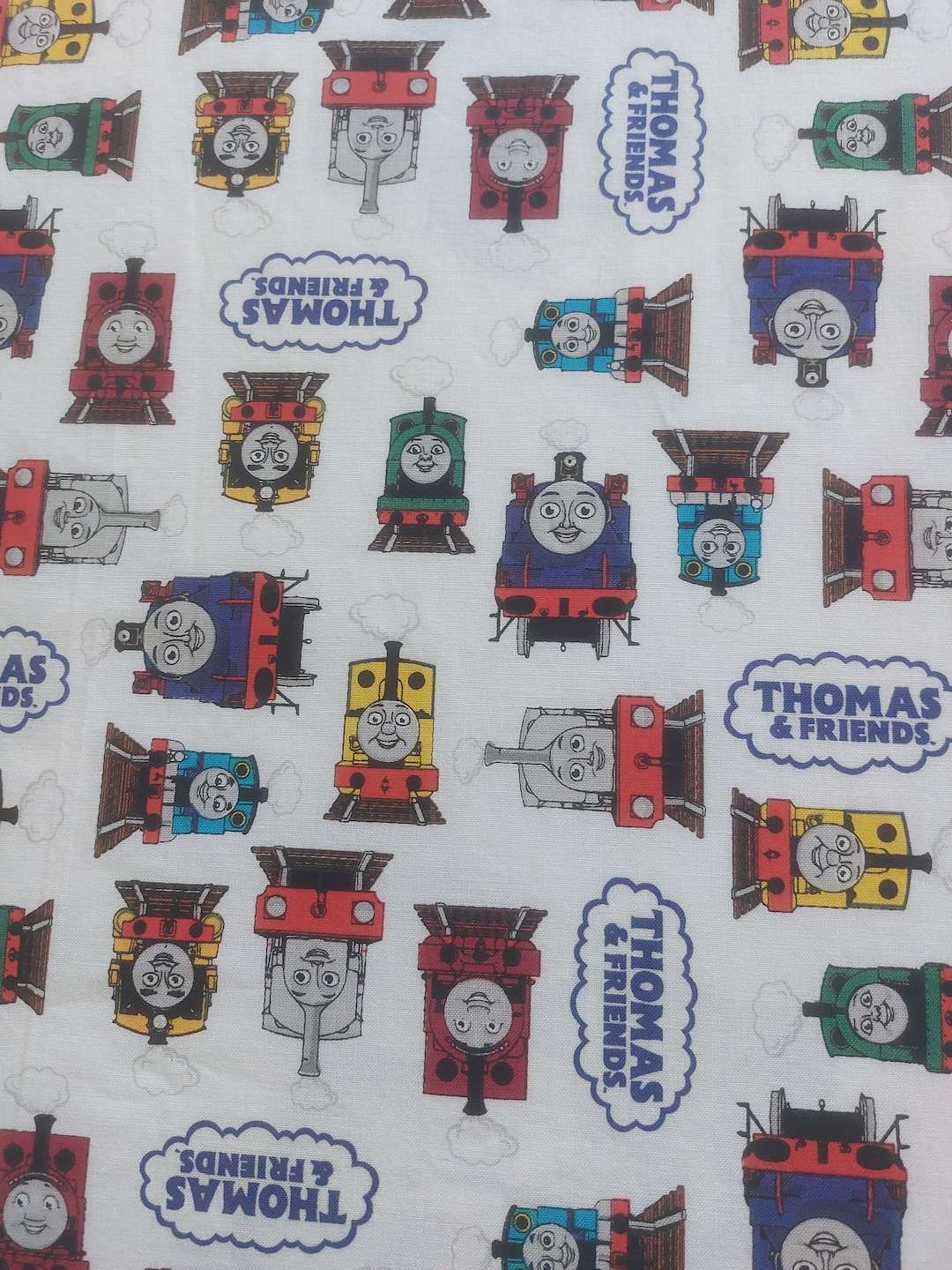 Thomas the Train and Friends Inspired Cotton Blend Crib Bedding / White ...