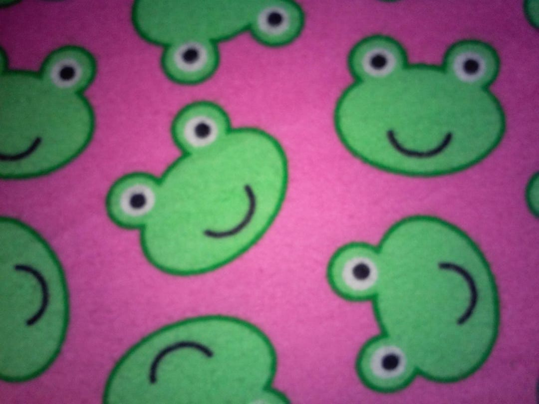 Smiling Frogs Fitted Flannel Crib Sheet/ Pink Infant Bedding / Frog ...
