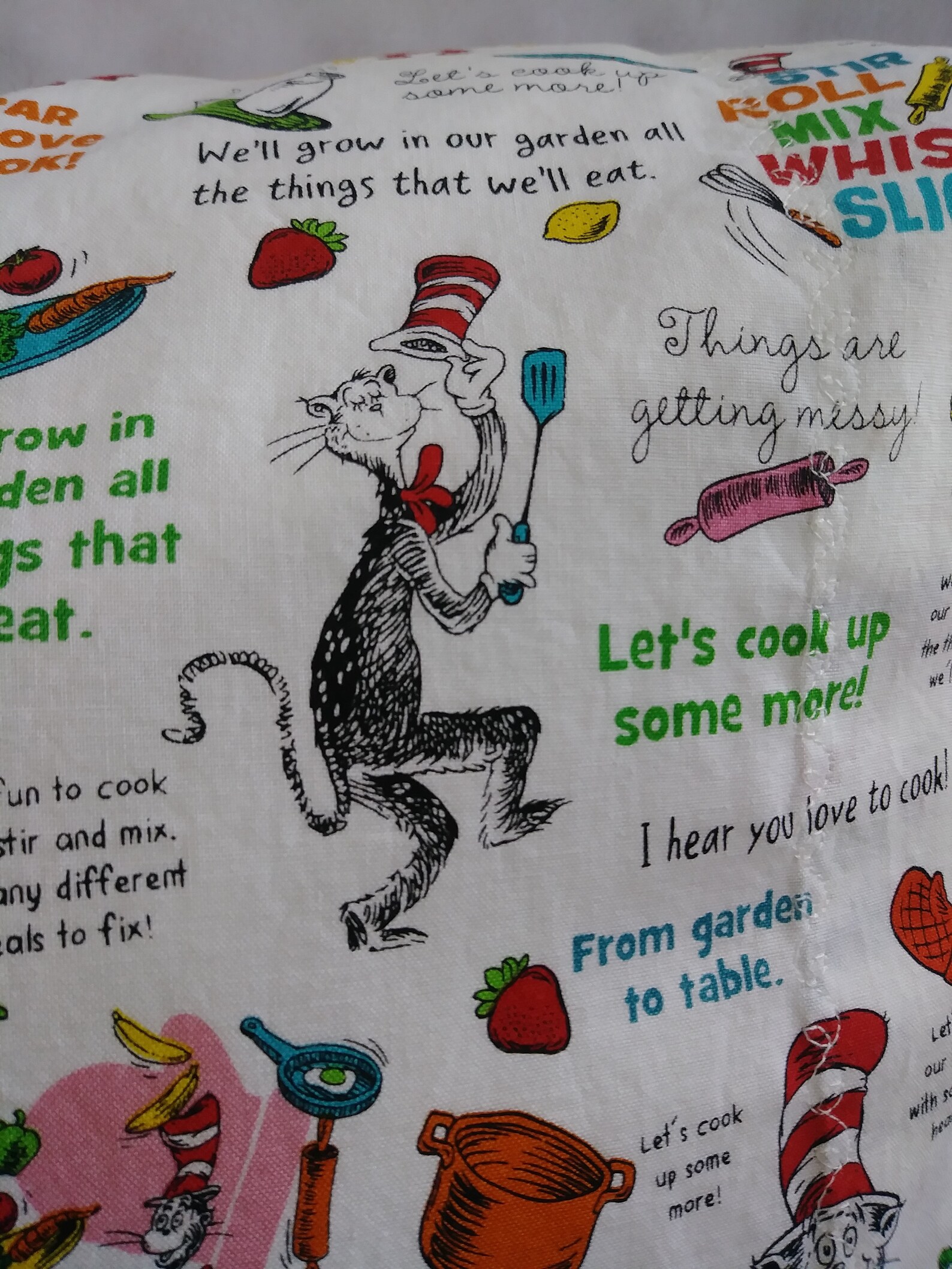 Dr. Seuss Cat in the Hat White Pillowcase / Cotton Horton the | Etsy