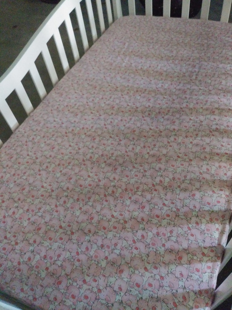 Pink Pig Crib Sheet: Cotton Fitted Crib Bedding - Etsy