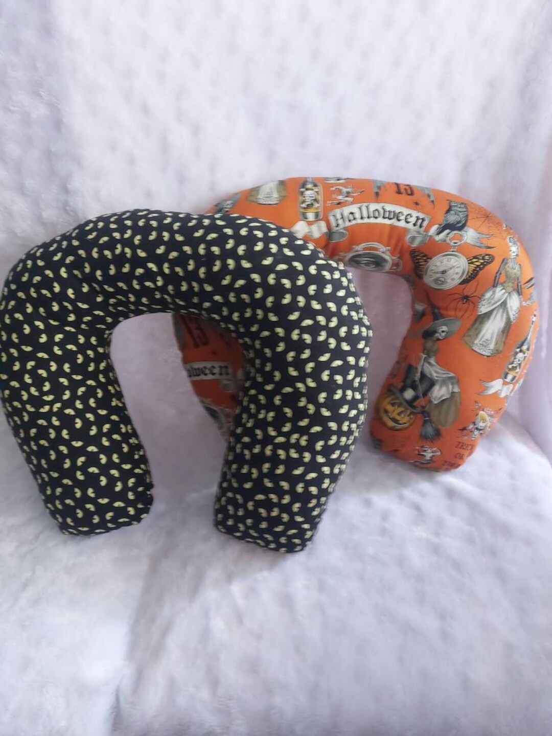 Halloween Neck Pillow / Ghost Travel Pillow / Black Orange - Etsy