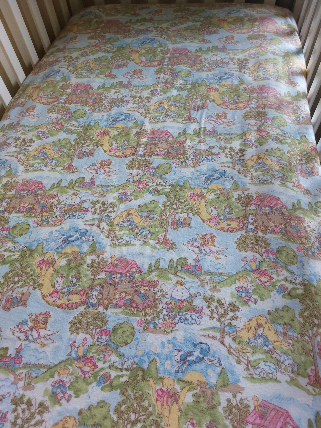 Mother Goose Crib Bedding /heart Pillow /mother Goose Flannel Infant ...