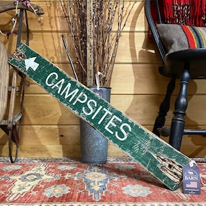 Distressed Campsites Wood Sign | Camp Decor | Rustic National Park Sign ...