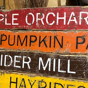 Fall Decor, Rustic Thanksgiving Wood Signs, Apple Orchard, Distressed ...