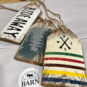 Log Cabin Decor Rustic Cabin Signs Hideaway Wood Tags - Etsy