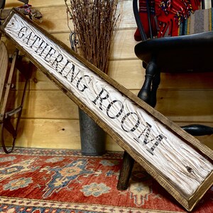 Rustic Wood Gathering Room Sign, Farmhouse Kitchen, Thanksgiving Decor ...