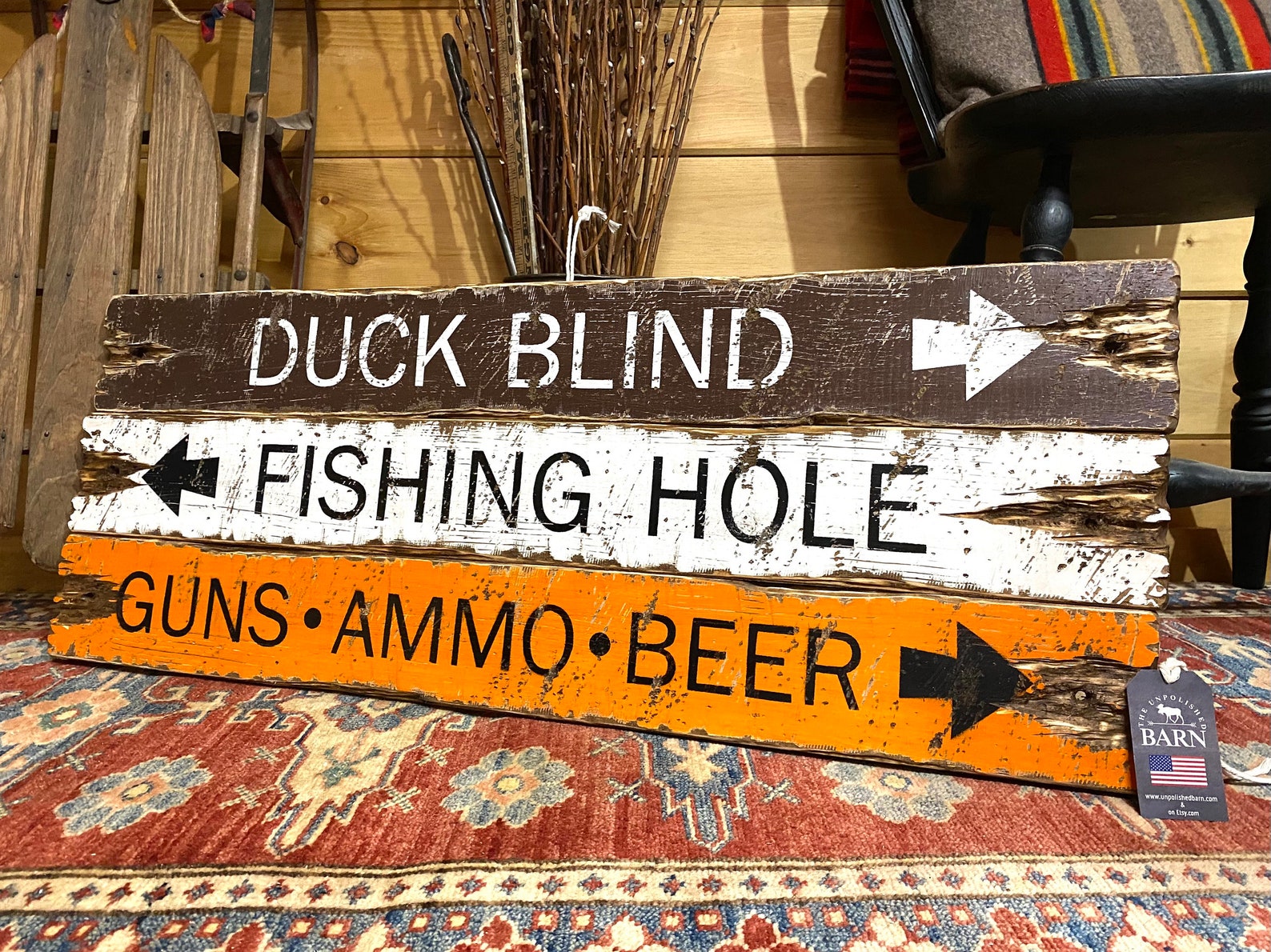 Rustic Waterfowl Wood Sign Set Fishing & Hunting Decor - Etsy