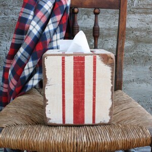 Country Tissue Box Cover, Rustic Wood Bathroom Tissue Holder, Grain ...