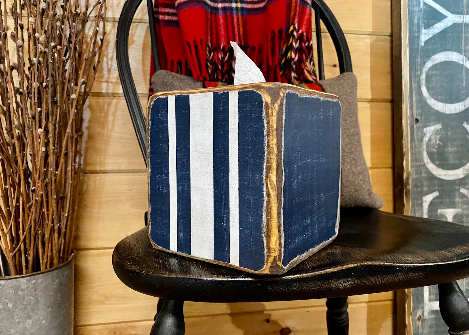 Farmhouse Tissue Box Cover Rustic Wood Tissue Holder - Etsy