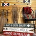Rustic Fishing & Hunting Store Wood Sign | Distressed Log Cabin Decor ...