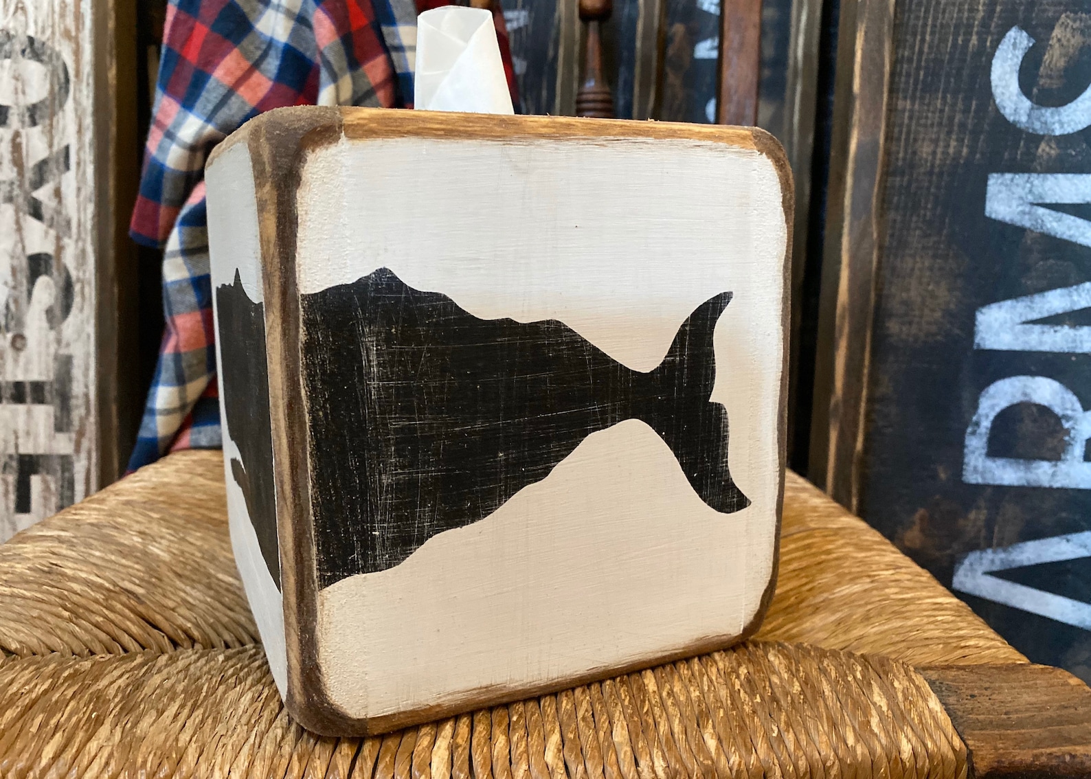 Rustic Whale Tissue Box Cover Nautical Coastal Decor Wood - Etsy