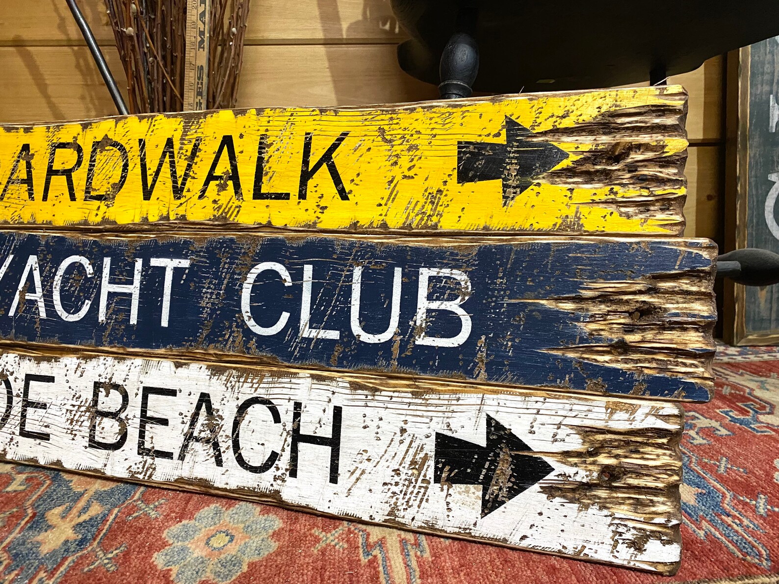 Nautical Beach Sign Set | Coastal Wall Decor for Beach House, Vacation ...